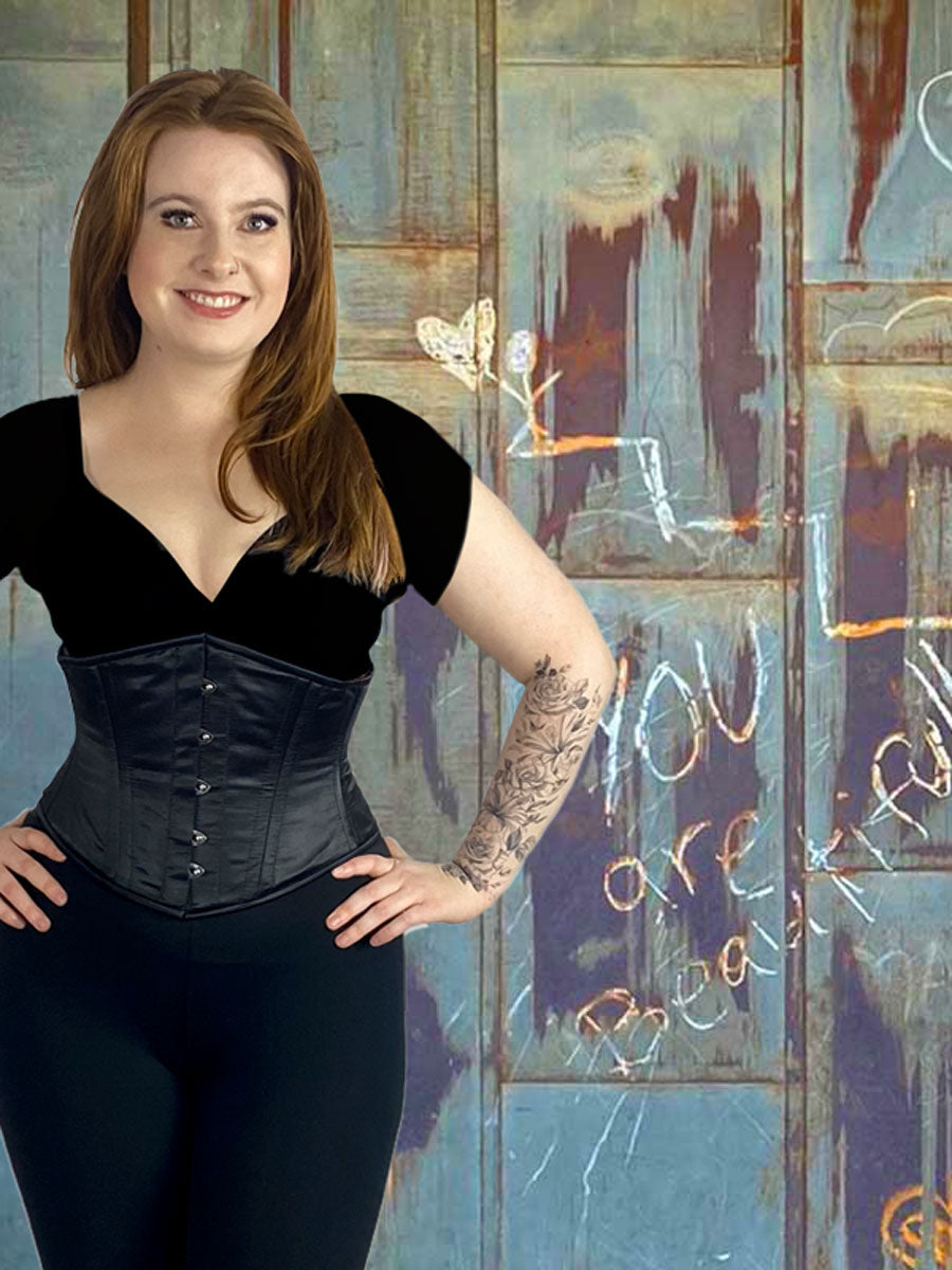 Short Satin Waspie Waist Training Corset CS-220 | Orchard Corset