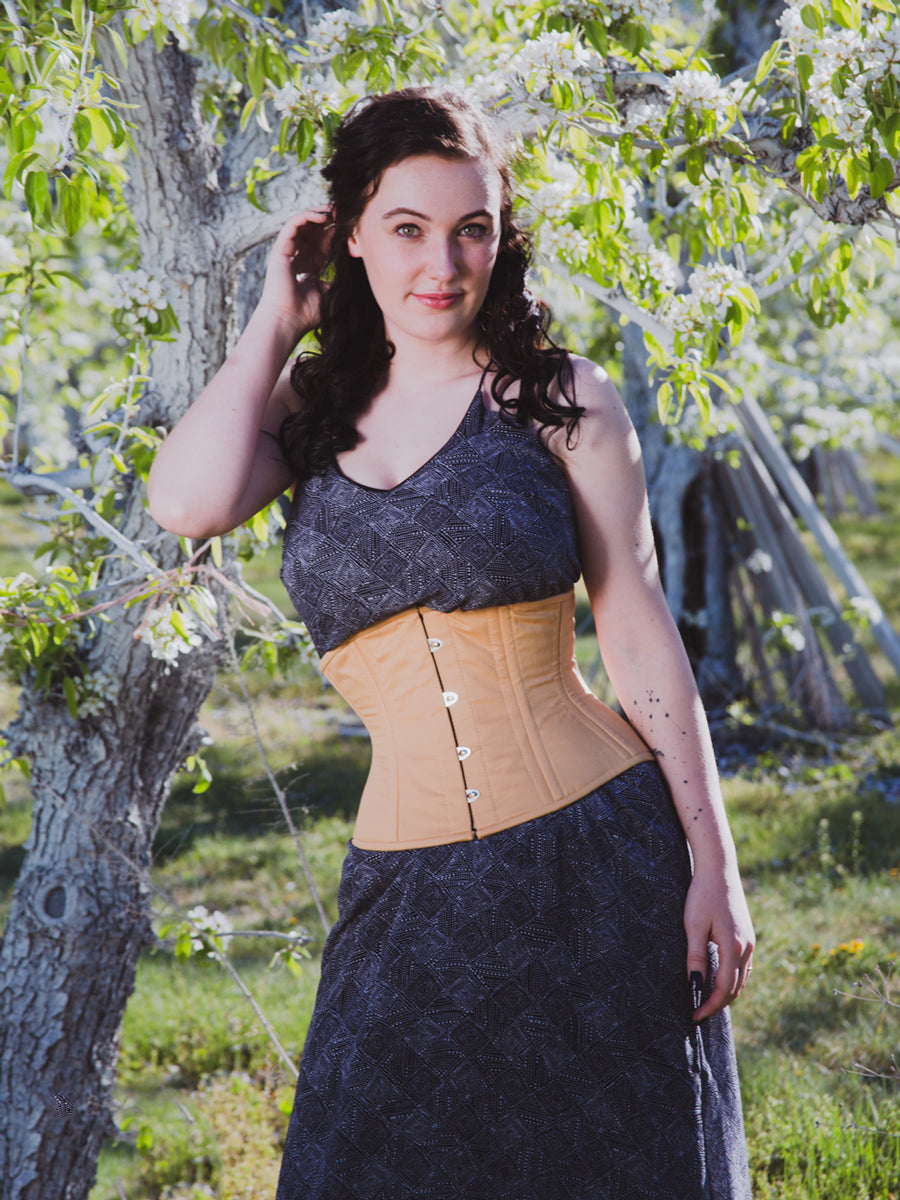 Black & Beige Cotton Corset for Looks and Style | Orchard Corset