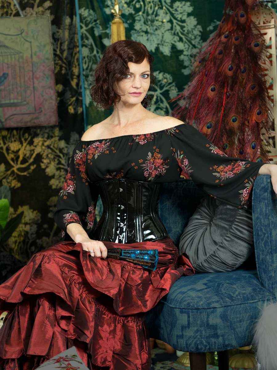 Shiny Sexy Black PVC Corset Romantic Curve CS-411 | Orchard Corset